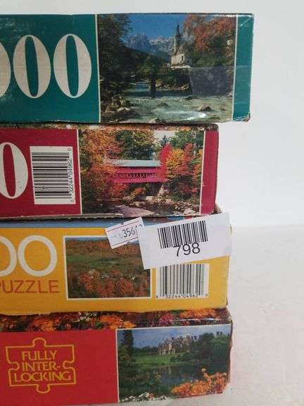 Lot of 4 1000-Piece Jigsaw Puzzles by MB and Guild - Trice Auctions