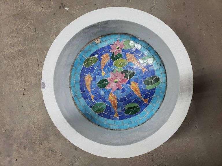 Beckett Corp Mosaic Koi Design Pond or fountain - Trice Auctions