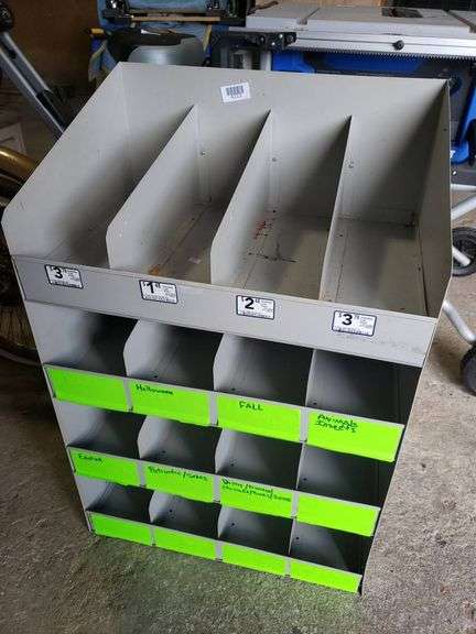 Metal Organizer Rack With Multiple Compartments - Trice Auctions