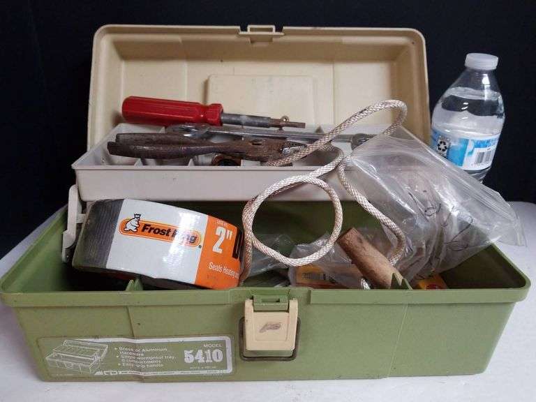 Plano Model 5410 Plastic Tackle Box with Tools and Miscellaneous Items ...