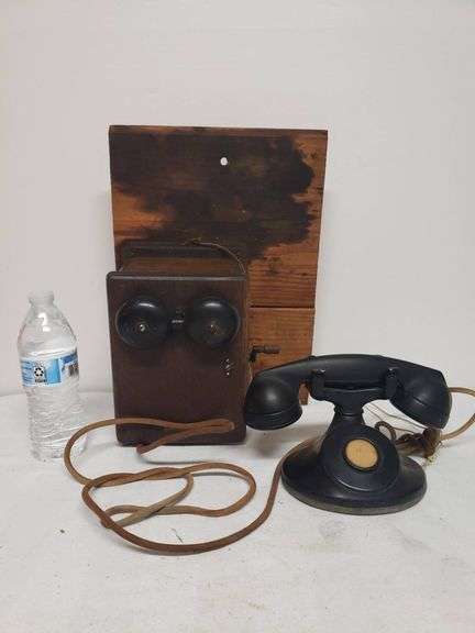Western Electric Bell System F1 Telephone and Wall-Mounted Ringer Box ...