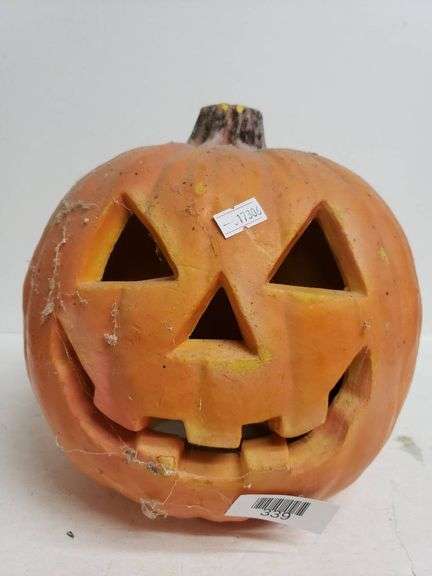 Hollow Pumpkin Decor with Jack-O’-Lantern Face and Open Bottom - Trice ...