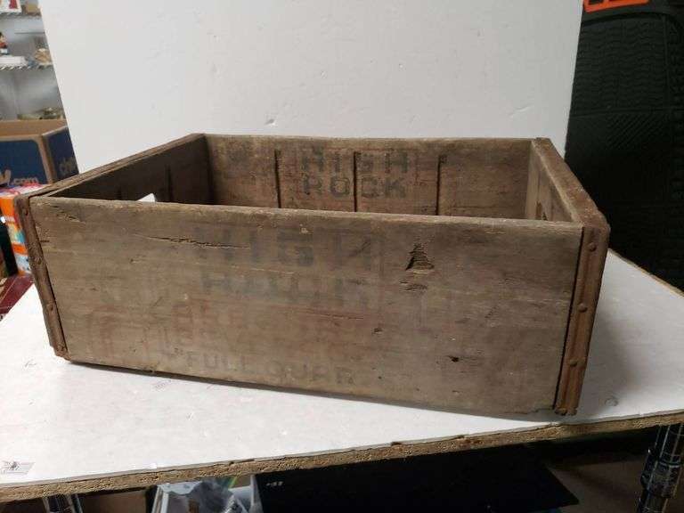 Labeled Wooden Crate With Stenciled Text and Cutout Handles - Trice ...