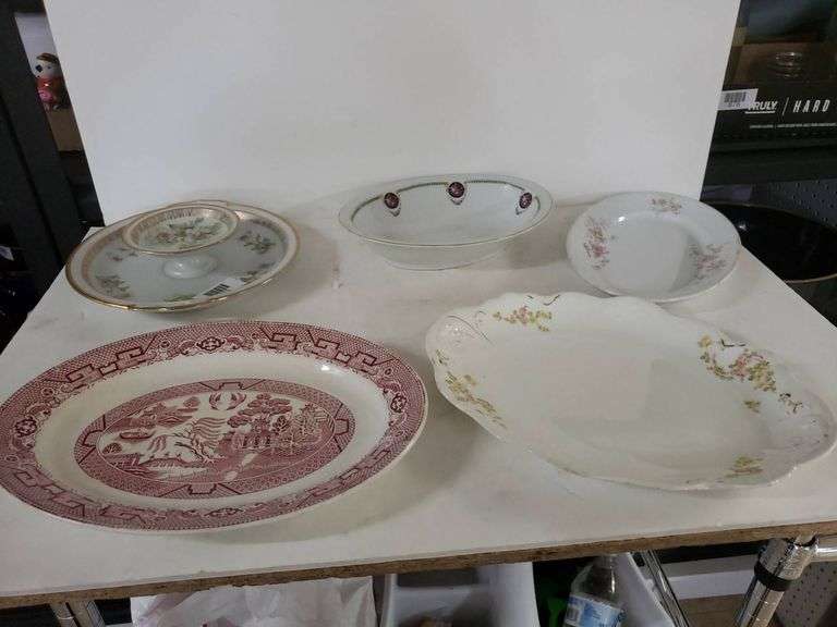 Assorted Serving Platters and Bowls with Various Patterns - Trice Auctions