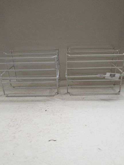 Set of Two Metal Wire Storage Racks with Open Sides - Trice Auctions
