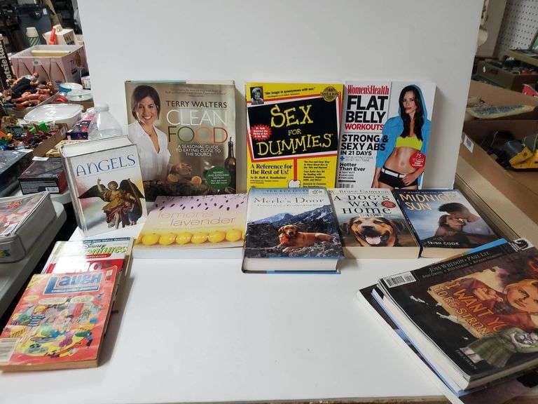 Assorted Books and Magazines Including Women’s Health and Fiction ...