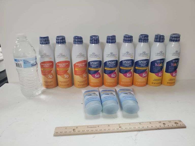 Lot of Studio Selection Sunscreen Sprays and Lotions in Various SPF ...