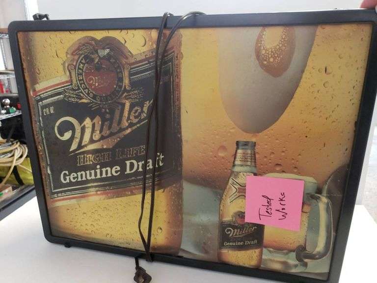 Miller Genuine Draft Light-Up Wall Sign Display - Trice Auctions