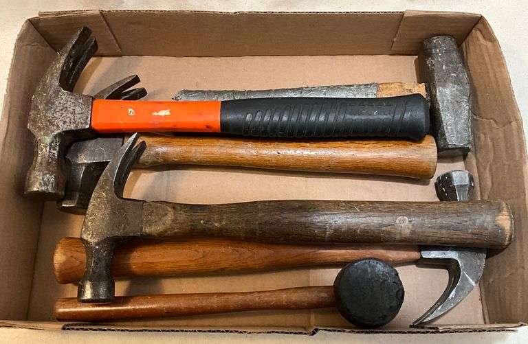 Box Of Hammers and Mallet (6) - Trice Auctions