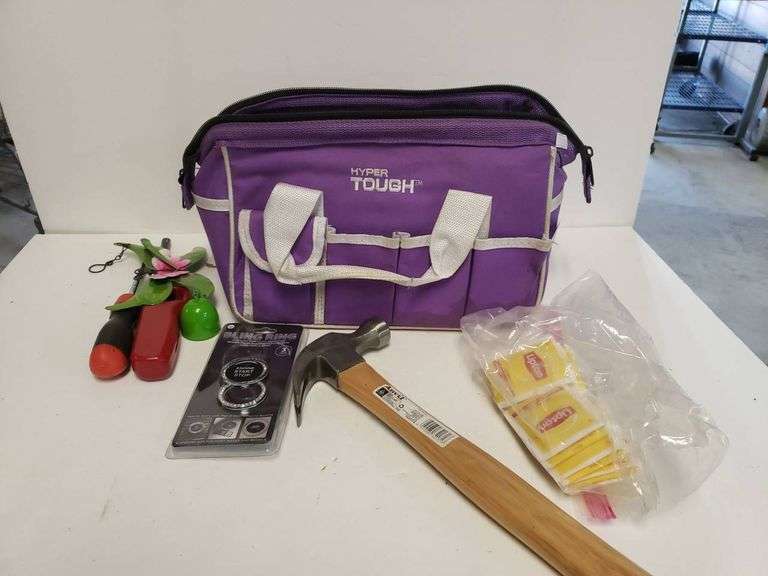 Purple Hyper Tough Bag With Assorted Contents - Trice Auctions