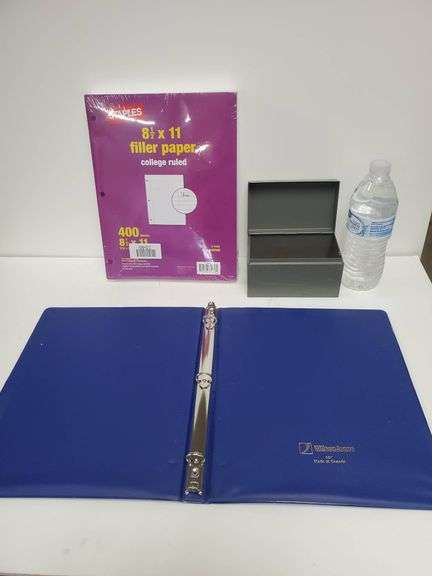 Binder, Indexed Box, and College-Ruled Filler Paper Set - Trice Auctions