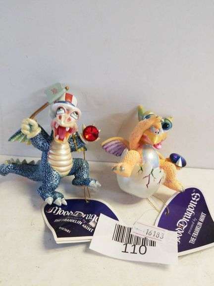 Set of 2 Franklin Mint Good Dragons Figurines with Tags - Trice Auctions