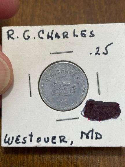 RG Charles 25c Token Coin Westover Maryland Somerset County - Trice ...
