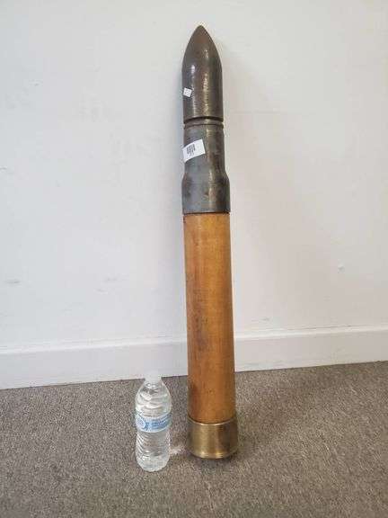 Extremely Heavy Wood and Possibly Brass Decorative Artillery Shell ...