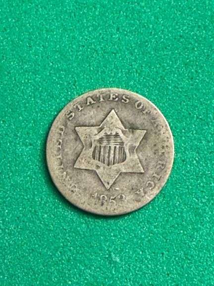 Antique 1853 Silver 3 Cent Trimme (United States) - Trice Auctions