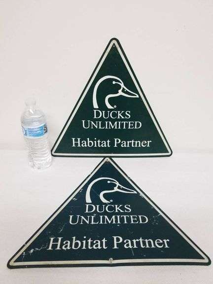 Set of 2 Plastic Ducks Unlimited Habitat Partner Triangle Signs - Trice ...