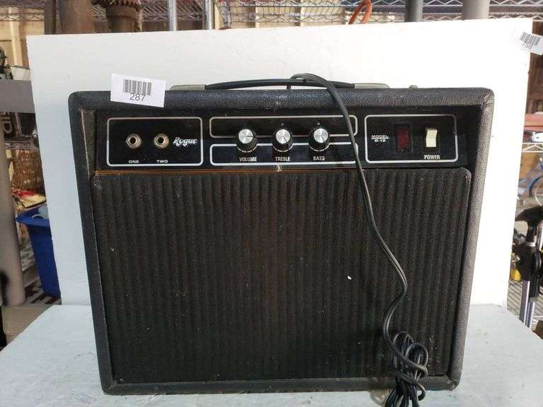 Rogue Guitar Amplifier with Front Control Panel and Cable - Trice Auctions