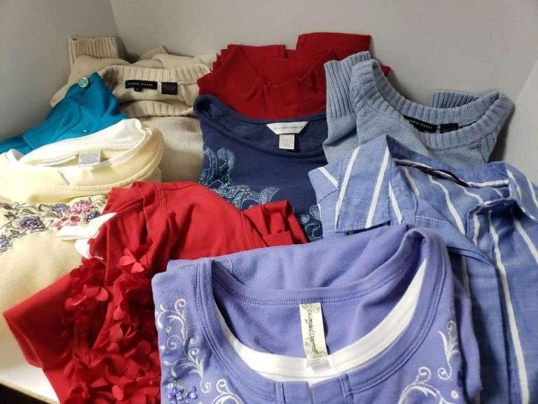 Lot of Ladies Clothing Size Large Featuring Various Styles and Colors ...