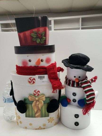 Snowman-Themed Decorative Stacking Boxes - Trice Auctions
