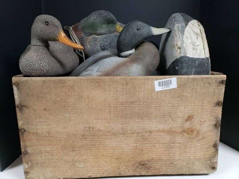 Collection of Decoy Ducks with Storage Box - Trice Auctions