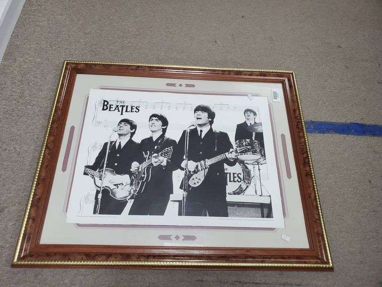 Framed 31×25 Inch Beatles Photo with Copyright from 1987 Silver Screen ...