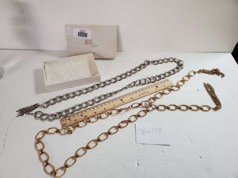 Set of Gold-Tone and Silver-Tone Chain-Link Necklaces with Box - Trice ...