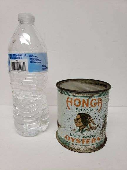 Honga Brand Salt Water Oysters Can With Native American Illustration ...