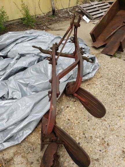 Metal Two-Bottom Plow for Farming or Tractor Attachment - Trice Auctions