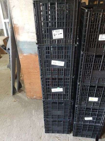 Set of 6 Crates with Open-Grid Design for Storage or Transport - Trice ...