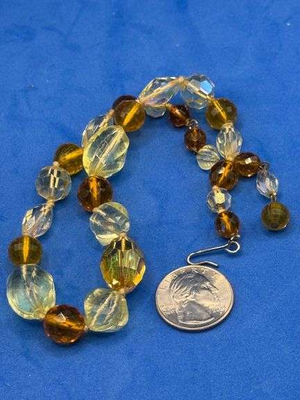 Vintage Amber Crystal Necklace - Trice Auctions