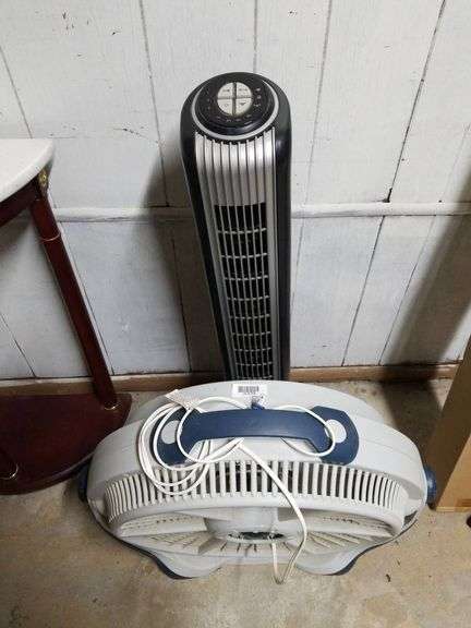 Two Electric Fans Including Tower Fan and Wind Machine With Cord ...