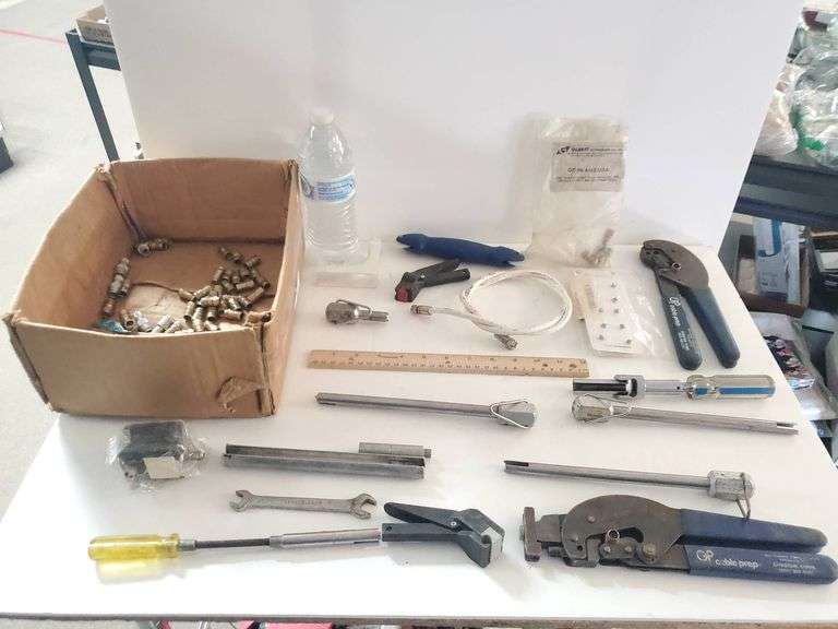 Assorted Cable Installation Tools and Parts with Connectors - Trice Auctions