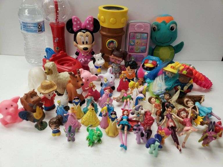 Assorted Lot of Character Toys Including Figures and Accessories ...