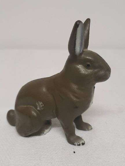 Cast Iron Rabbit-Shaped Bank With Coin Slot - Trice Auctions