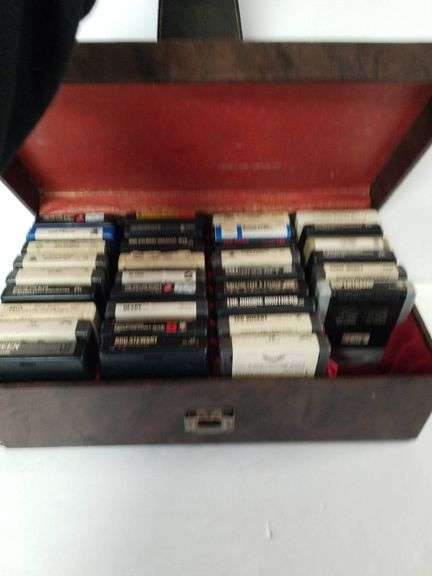 Collection of 8-Track Tapes in a Locking Storage Case - Trice Auctions