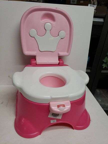Pink Plastic Potty Chair With Crown Design by Fisher-Price - Trice Auctions