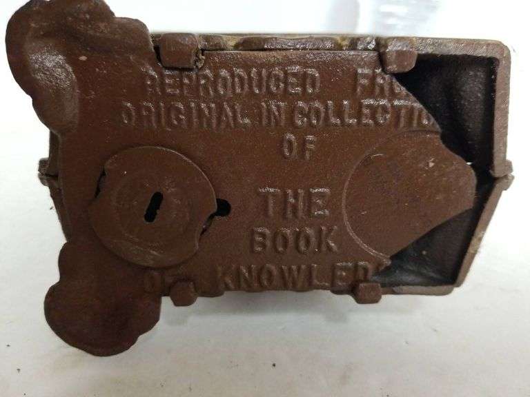 Reproduction Cast Iron Cat and Mouse Mechanical Bank - Trice Auctions