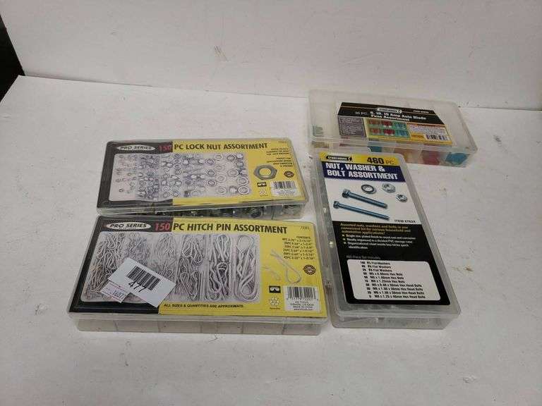 Assorted Hardware Kits Including Lock Nut, Hitch Pin, Nut-Bolt, and ...