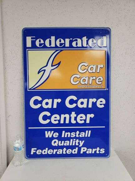 24″×36″ Federated Car Care Center Sign with Federated Logo - Trice Auctions