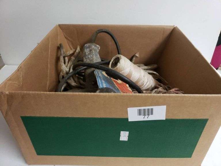 Box Containing Power Tool, Cords, and Miscellaneous Items - Trice Auctions
