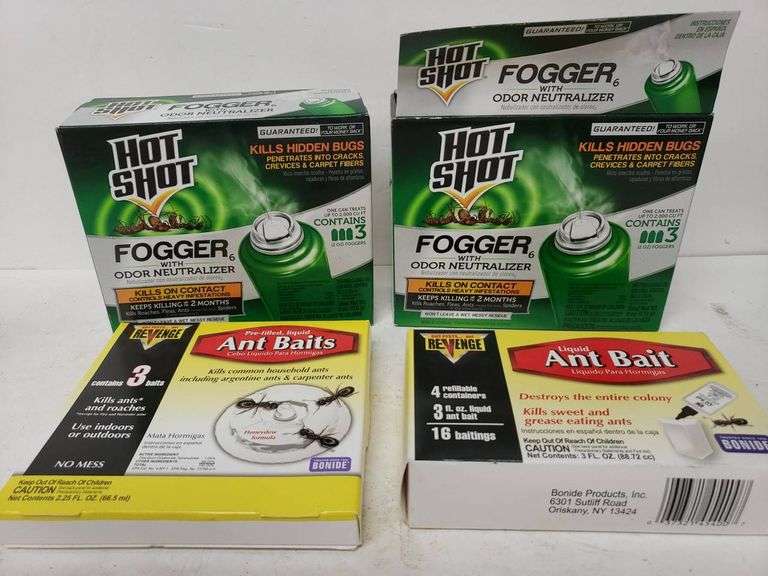 Lot of Hot Shot Foggers and Revenge Ant Baits Pest Control Products ...