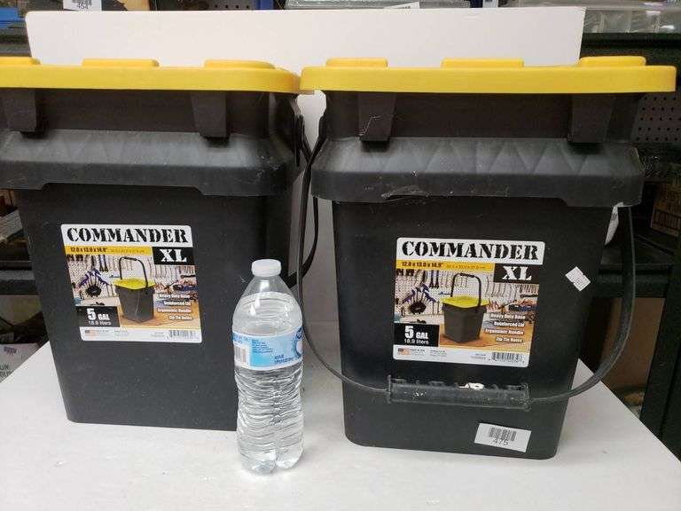 Set Of 2 Commander XL 5 Gallon Storage Containers With Lids - Trice ...