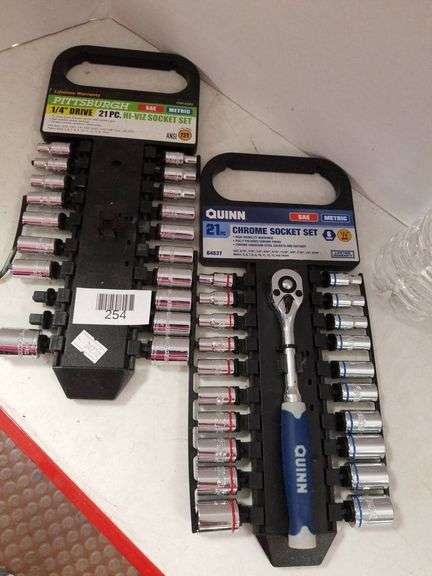 21-Piece Pittsburgh and Quinn Metric Socket Sets with Ratchet - Trice ...