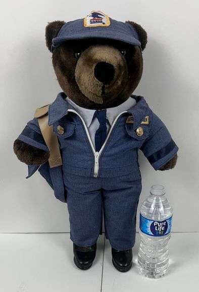 20” USPS Patriot Bear. 1986 Letter Carrier Bear w/ uniform & mail bag ...
