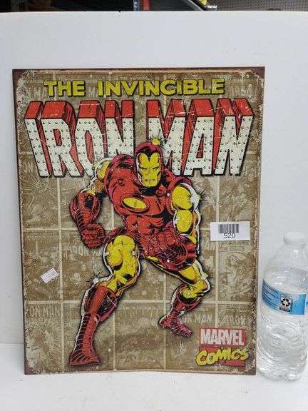 Marvel 2012 The Invincible Iron Man Metal Sign - Trice Auctions