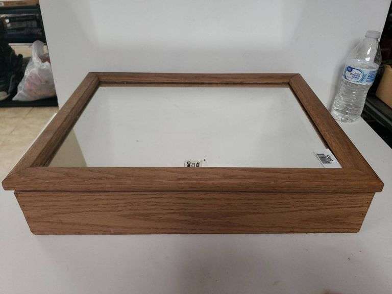 Glass-Top Display Case With Hinged Lid and Internal Dividers - Trice ...