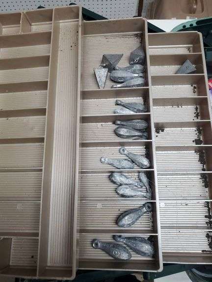 Fishing Tackle Box with Assorted Lures, Sinkers, and Accessories ...