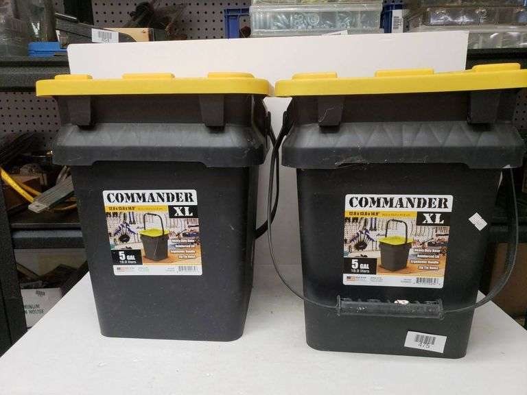 Set Of 2 Commander XL 5 Gallon Storage Containers With Lids - Trice ...