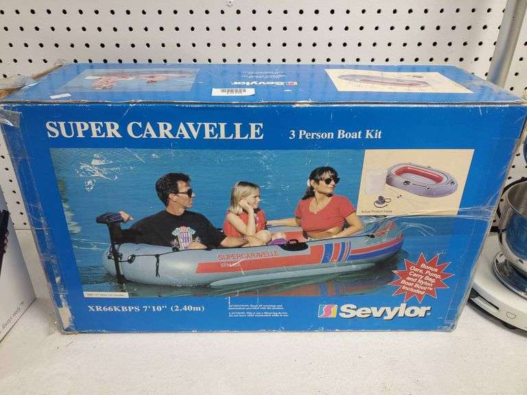 Sevylor Super Caravelle 3-Person Inflatable Boat Kit - Trice Auctions