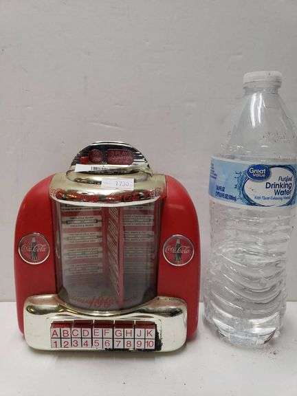 Red Coca-Cola Diner-Style Mini Jukebox Bank With Selector Buttons ...